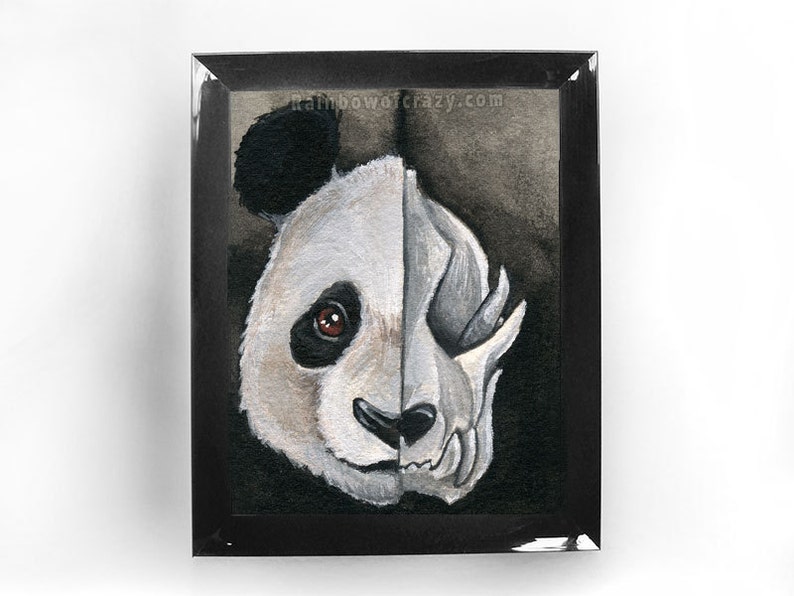 Giant Panda Art Skull Print Gothic Decor Zoo Animal Large - Etsy