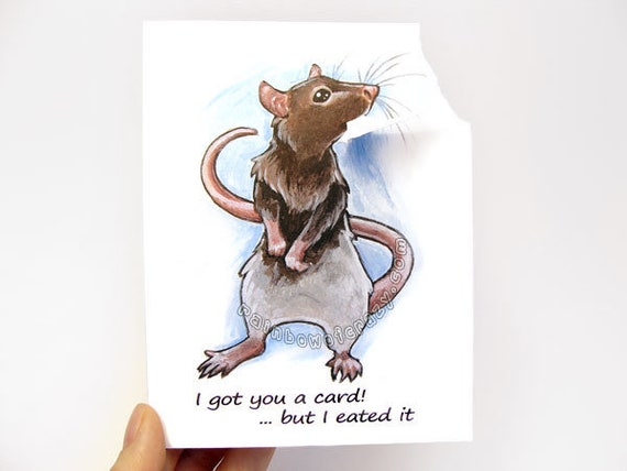Rat Card Funny Card Personalized Message Custom Greeting - Etsy