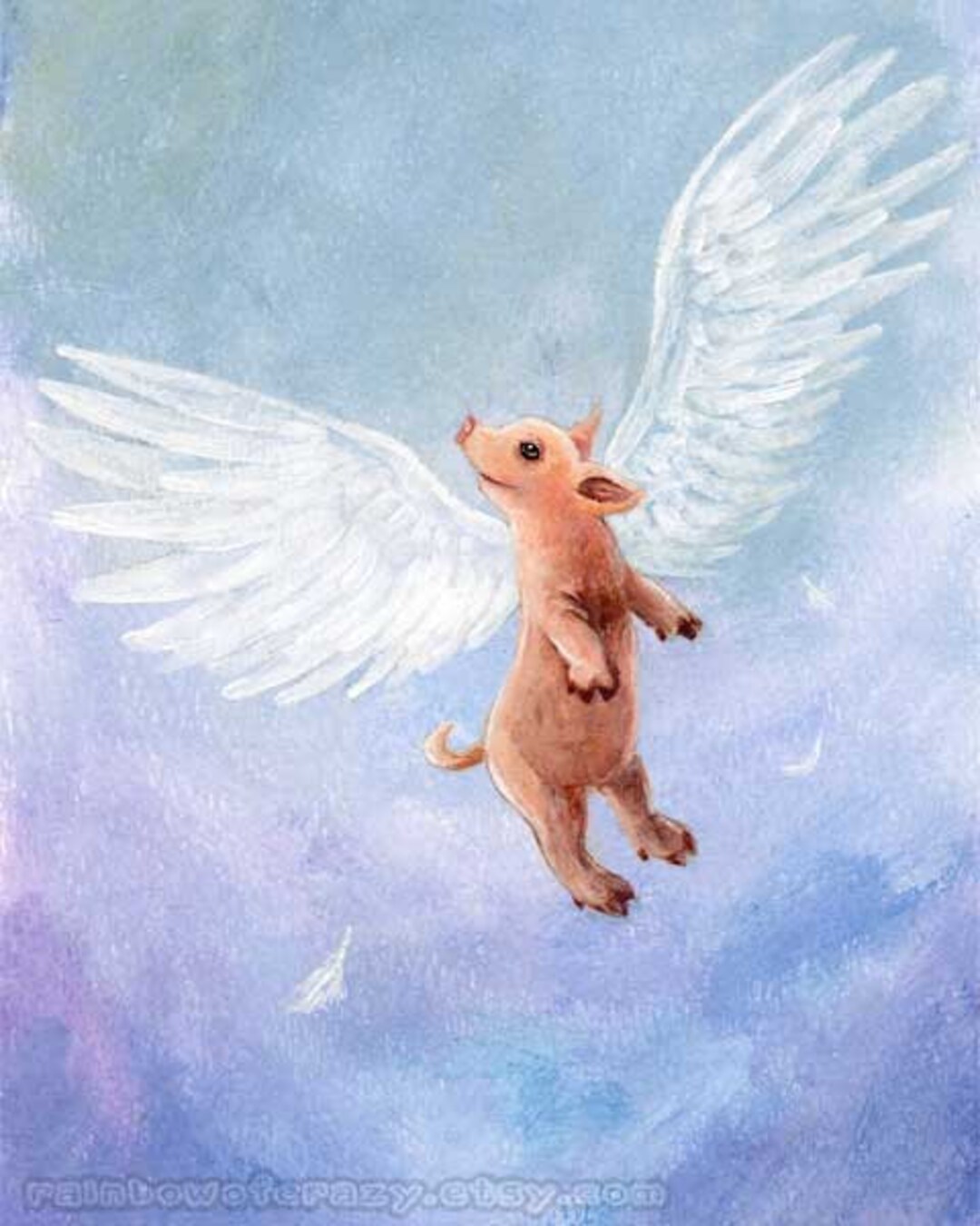 Flying Pig Print Baby Animal Nursery Decor Large Wall Art - Etsy