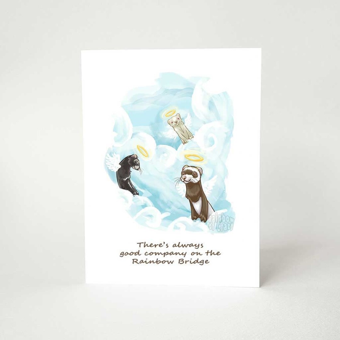 Ferret Sympathy Card Death of Pet Pet Loss Ferret Art - Etsy