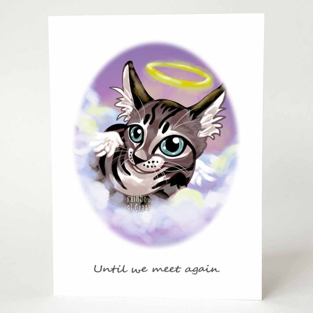 Cat Angel Sympathy Card, Pet Loss, Kitten Memorial, Sorry for Your Loss ...