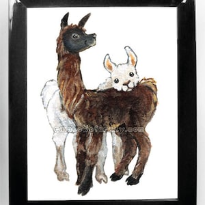 Cute Llama Love Print, Farm Animal Art, Llama Pair, Nursery Decor, Kids ...