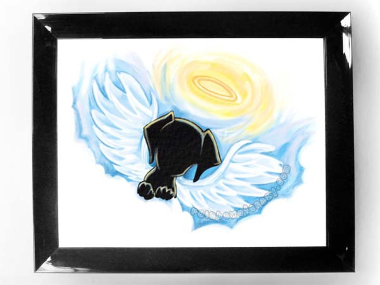 Pet Angel Dog Art Pet Print Pet Loss Black Dog Portrait | Etsy