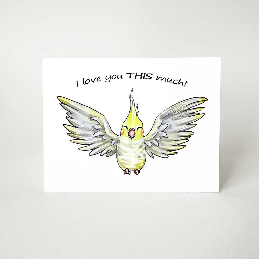 Yellow Cockatiel Card Valentines Card Happy Anniversary - Etsy Canada