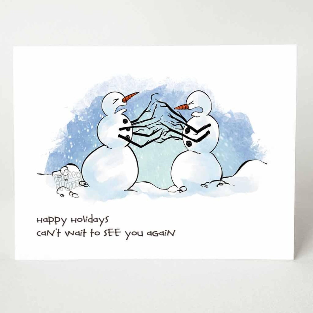 Funny Snowman Card, Slap Fight, Frenemies, Merry Christmas, Happy ...