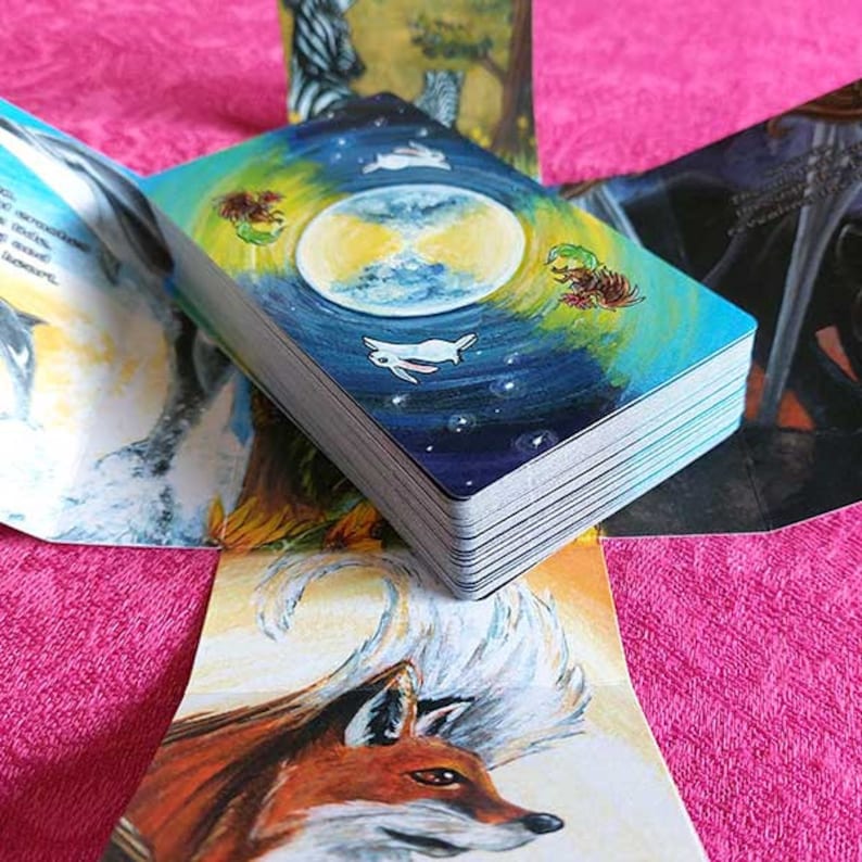 Animism Tarot BORDERLESS Deck Animal Tarot Reading 79 Card - Etsy
