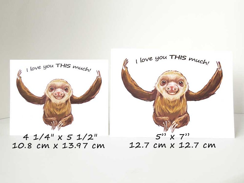 Sloth Card I Love You THIS Much Anniversary Card - Etsy