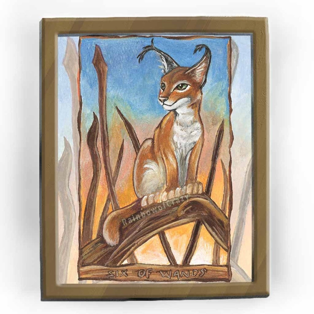 Caracal Print, Big Cat Art, Sunset Artwork, Animal Illustration ...