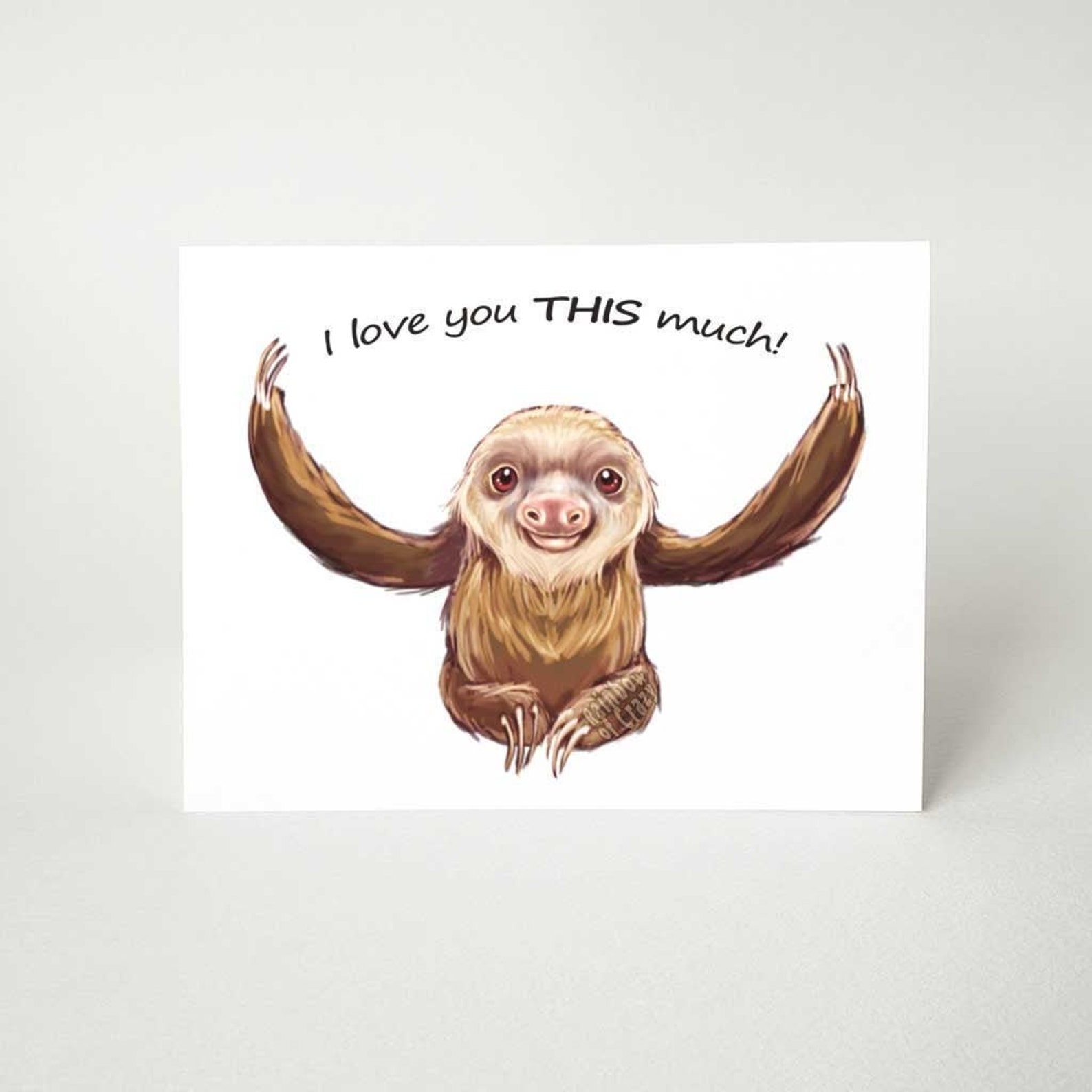 Sloth Card I Love You THIS Much Anniversary Card - Etsy