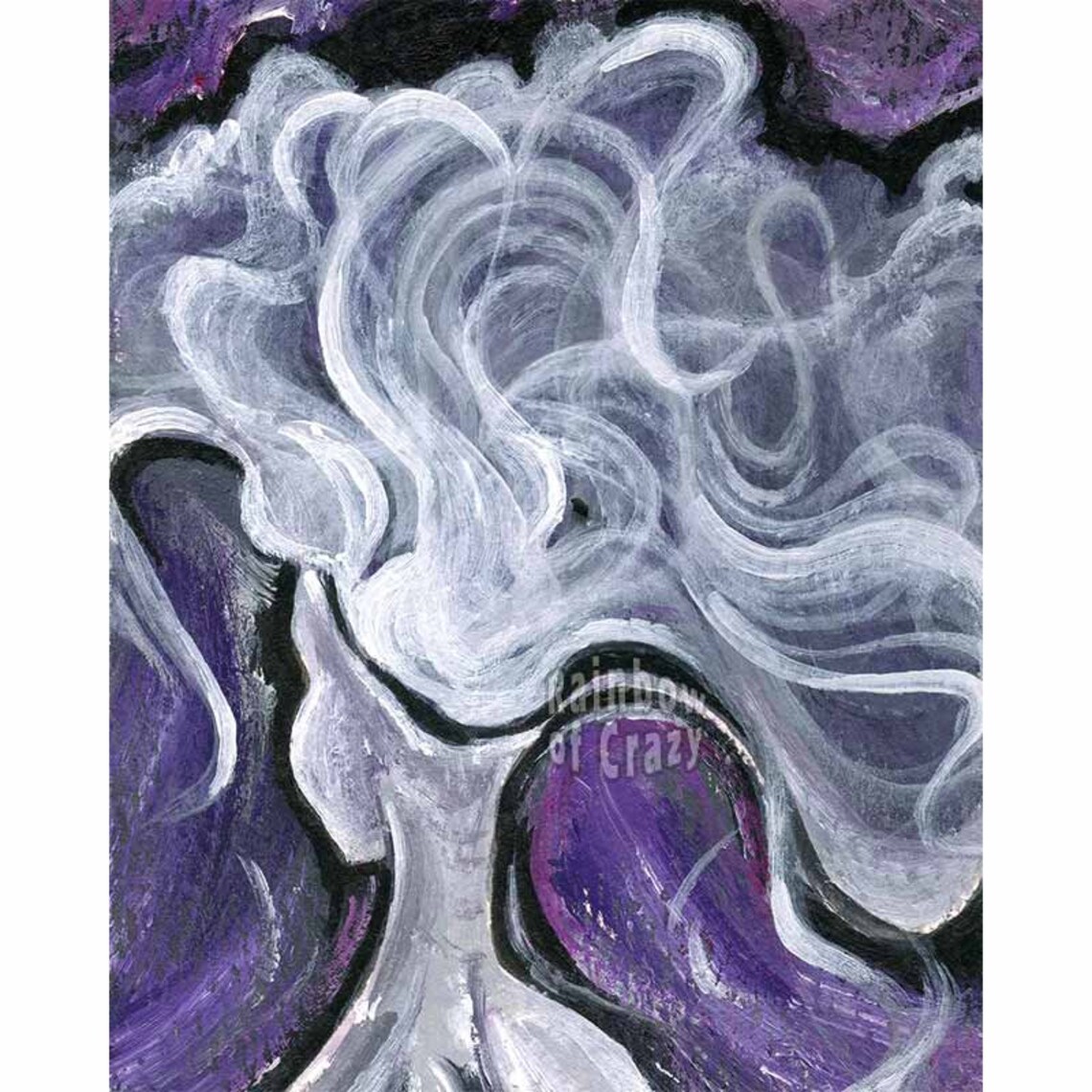 Fibro Fog Fibromyalgia Art Print Mental Health Purple and | Etsy