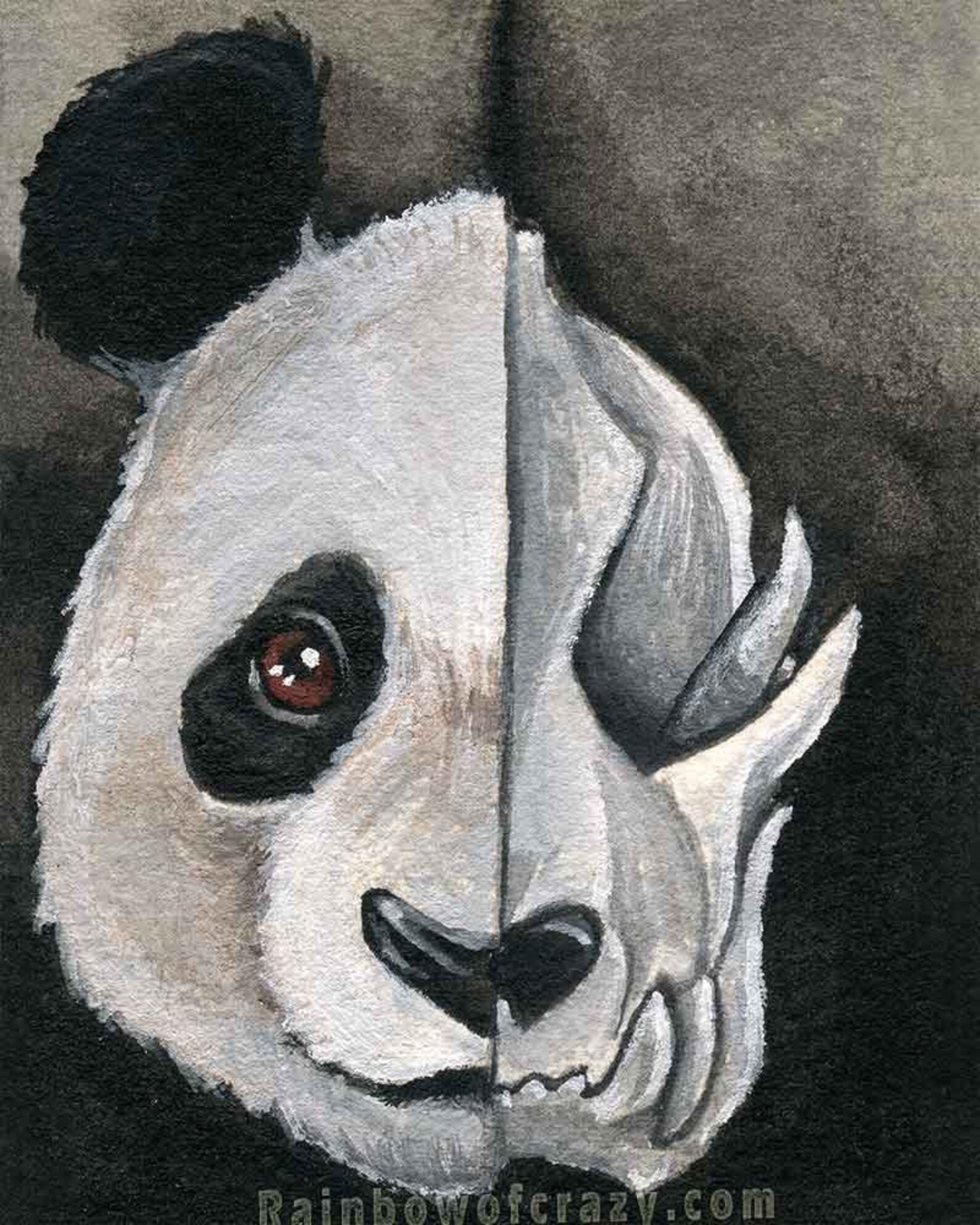 Giant Panda Art Skull Print Gothic Decor Zoo Animal Large - Etsy