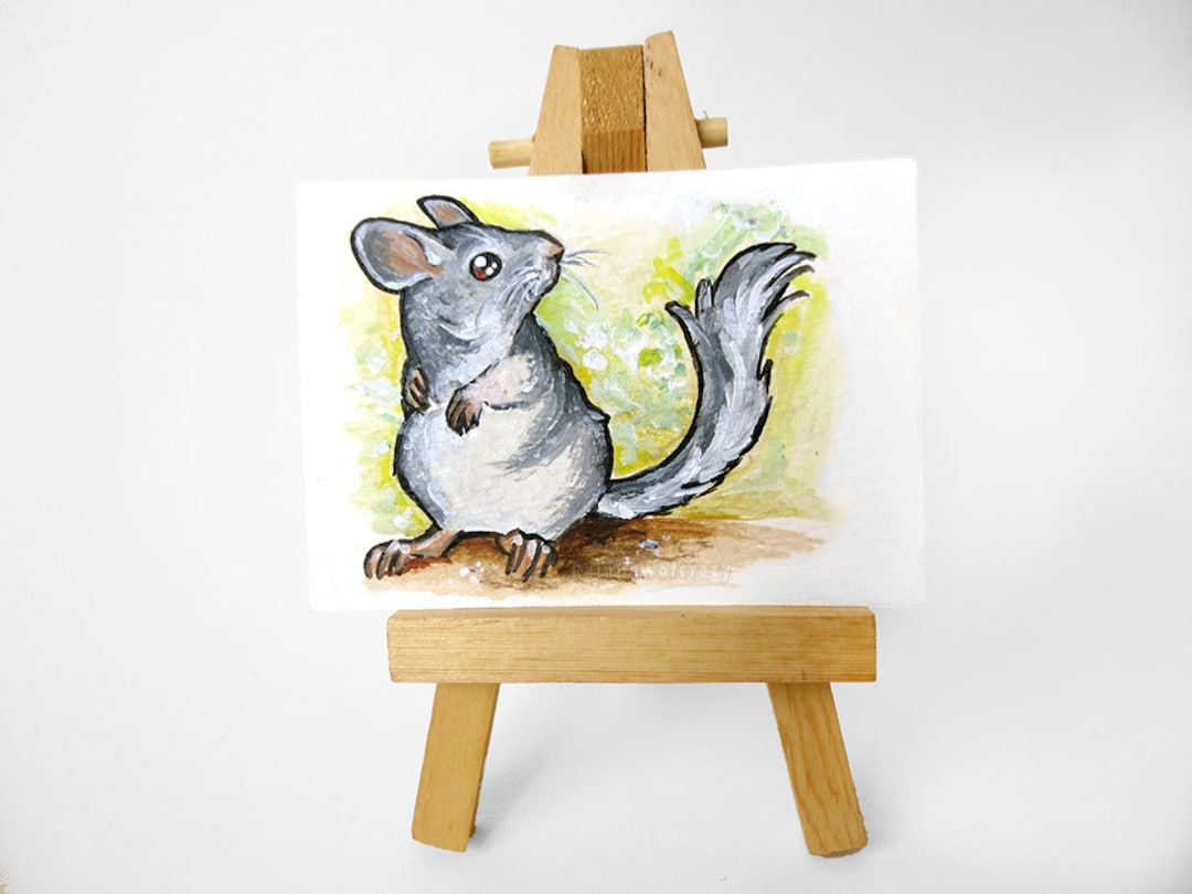 Chinchilla Painting, ACEO Original Art, Pet Painting, Animal Artwork ...