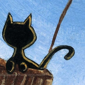 Hot Air Balloon Art Black Cat Print Steampunk Decor Bedroom - Etsy