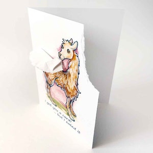 Funny Llama Card, Custom Message, Farm Animal Notecard for Kids, Happy ...