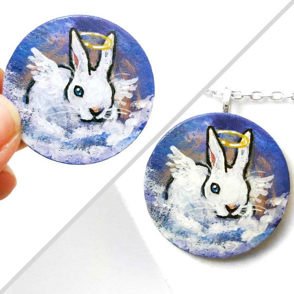 Rainbow Bridge Rabbit Necklace - Etsy