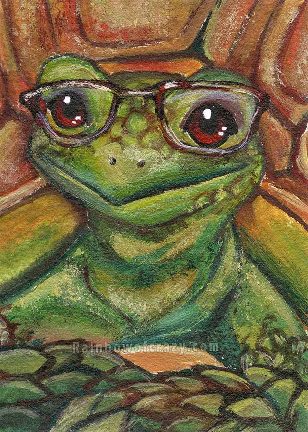 Tortoise Print Eye Glasses Turtle Art Woodland Animal - Etsy