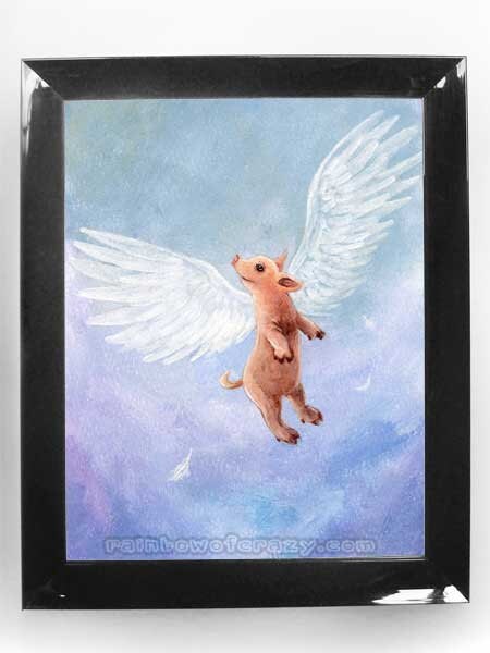 Flying Pig Print Baby Animal Nursery Decor Large Wall Art | Etsy