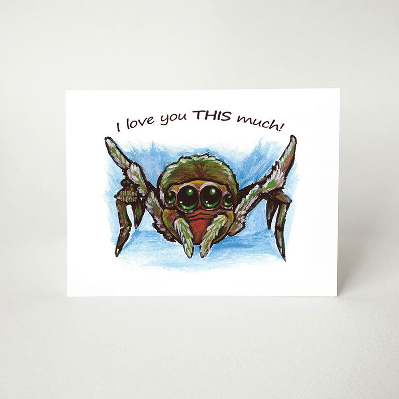 Cute Spider Card Valentines Day I Love You THIS Much Funny - Etsy