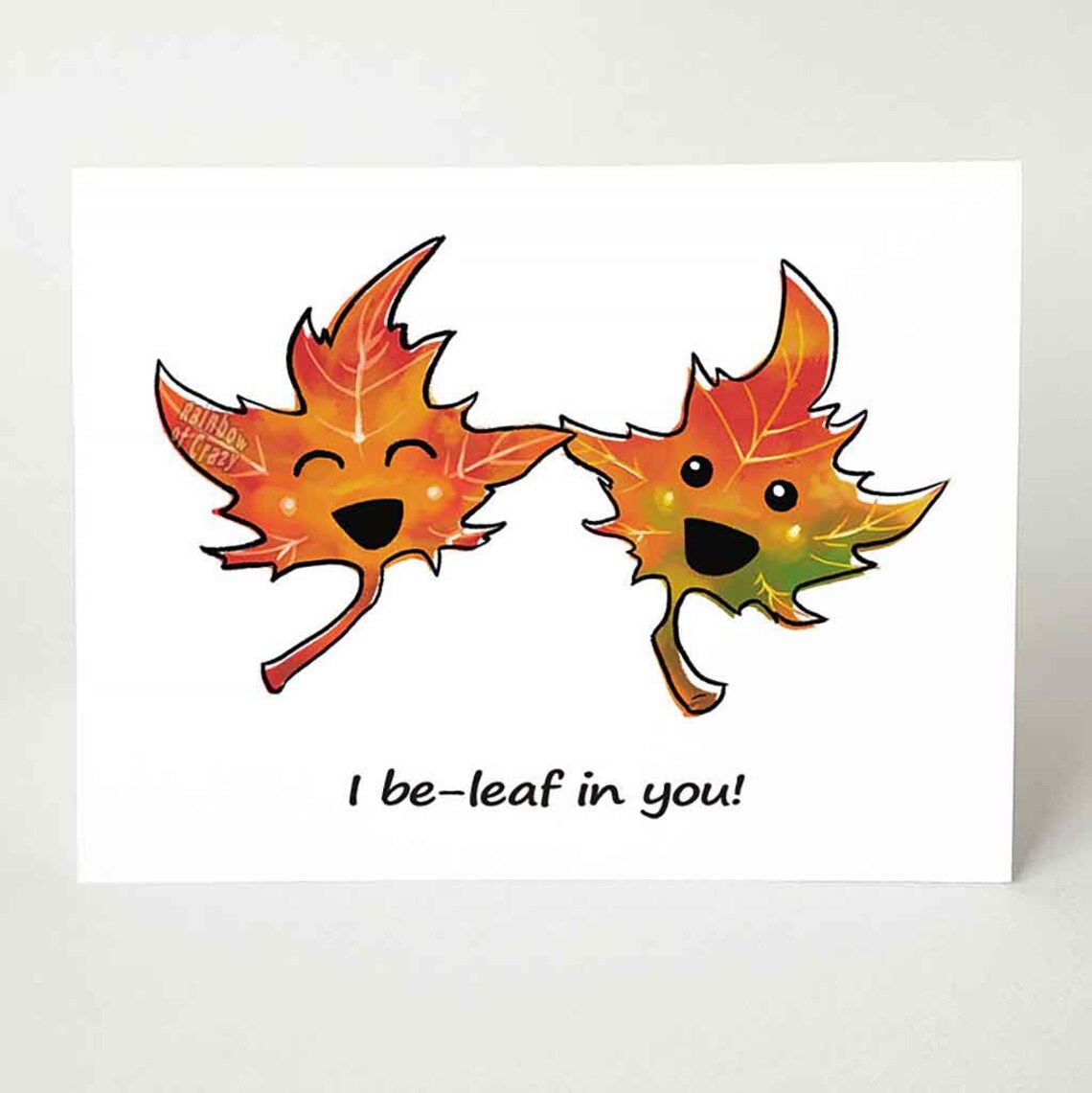Funny Maple Leaf Card: Encouragement Card, I Believe in You Pun - Etsy