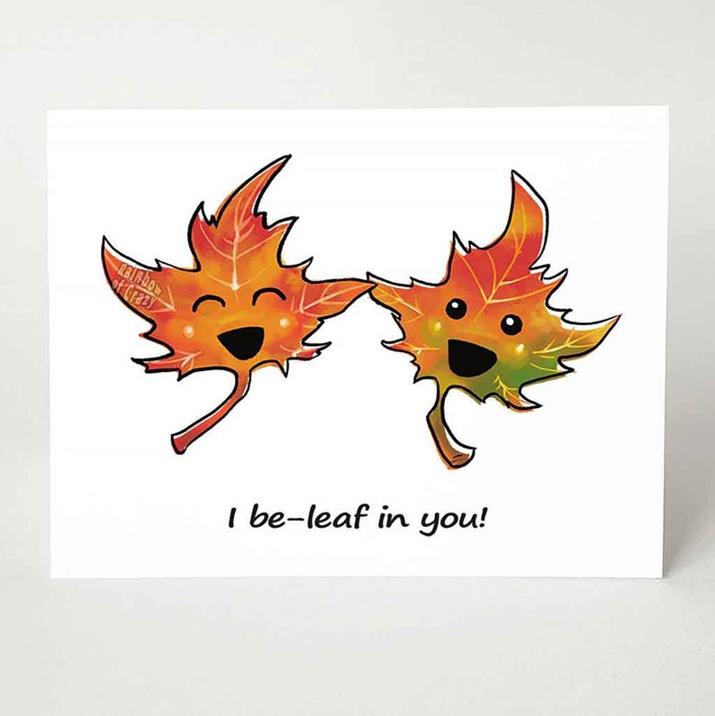 Funny Maple Leaf Card: Encouragement Card, I Believe in You Pun - Etsy