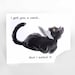 Funny Card Black Cat Greeting Card Blank Card Pet Art - Etsy