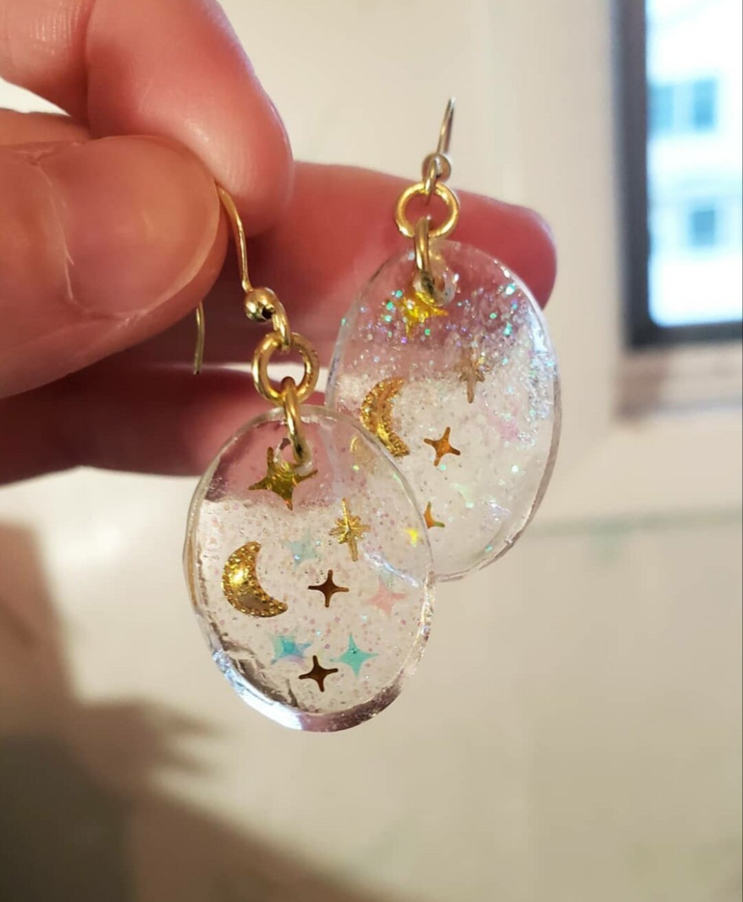 Translucent Ice Night Sky Earrings - Etsy
