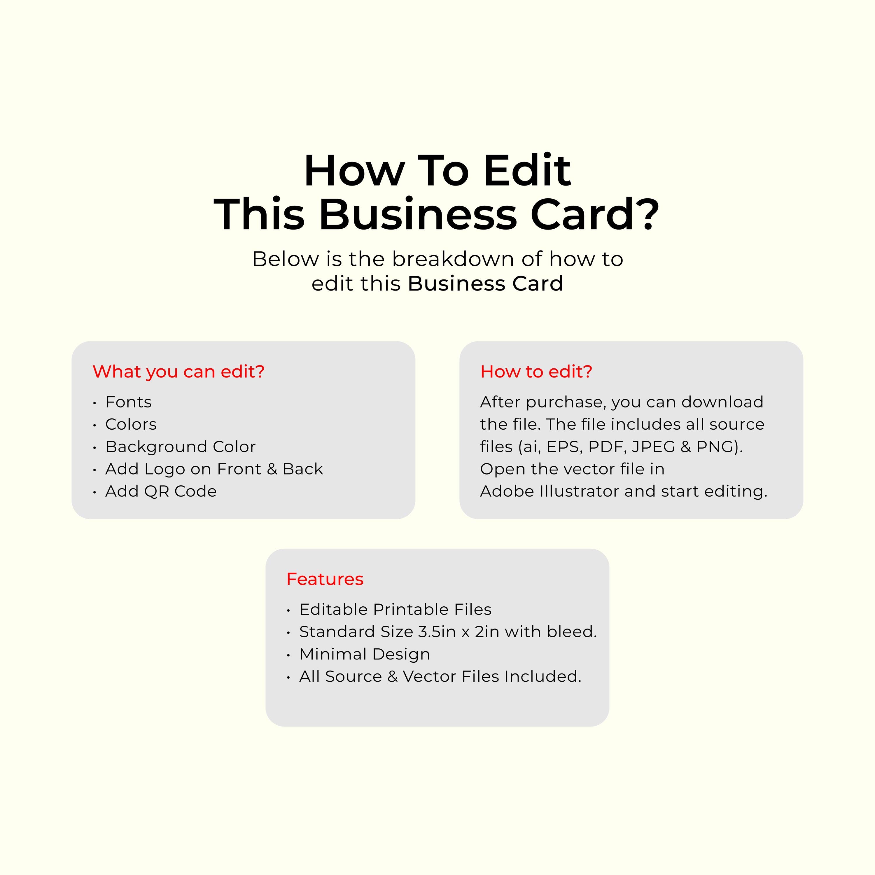 Minimal QR Code Business Card Template, Modern Double-sided Design ...