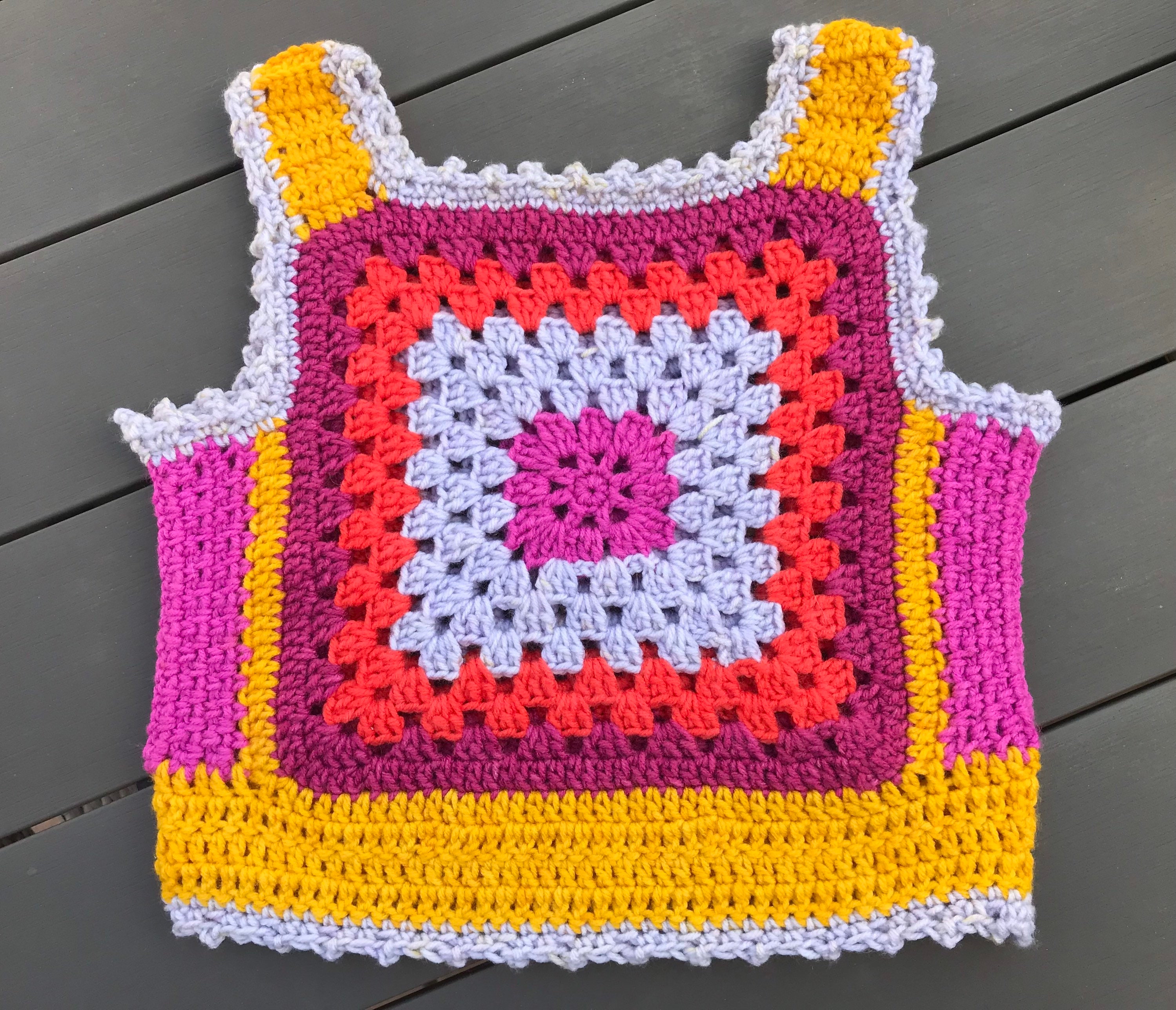 Retro Vest Granny Square Vest Crochet Vest Bright Colored - Etsy
