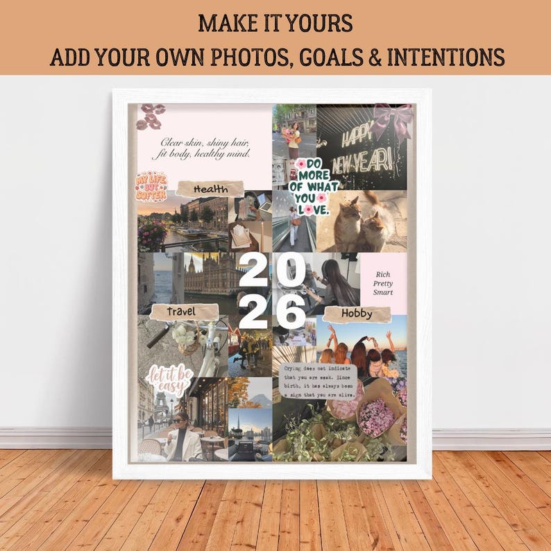 Vision Board 2026 Printable, 2026 Goals Wall Art, Vision Board Kit, New ...