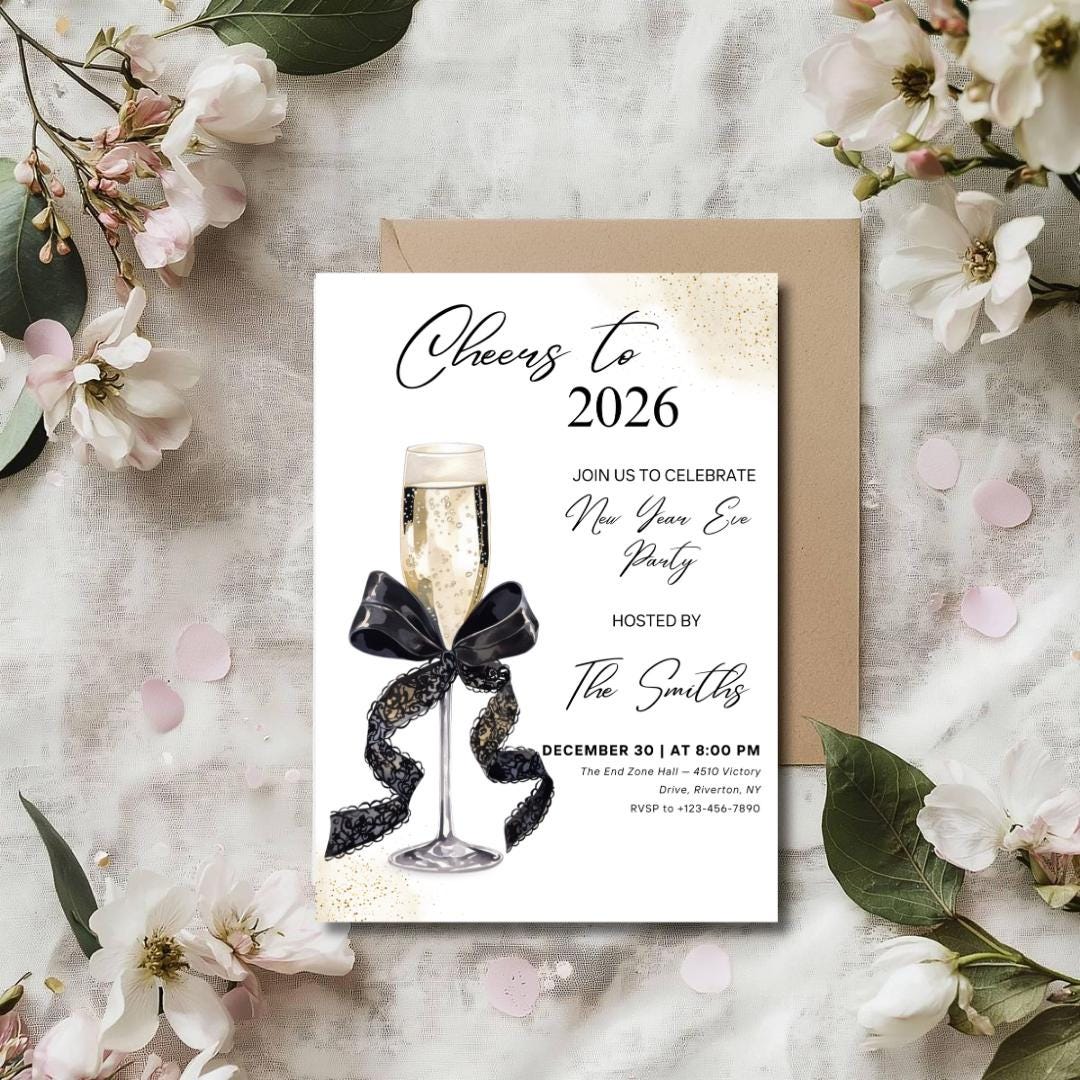 New Year’s Eve Party Invitation, NYE Invite Flyer, Editable New Year ...