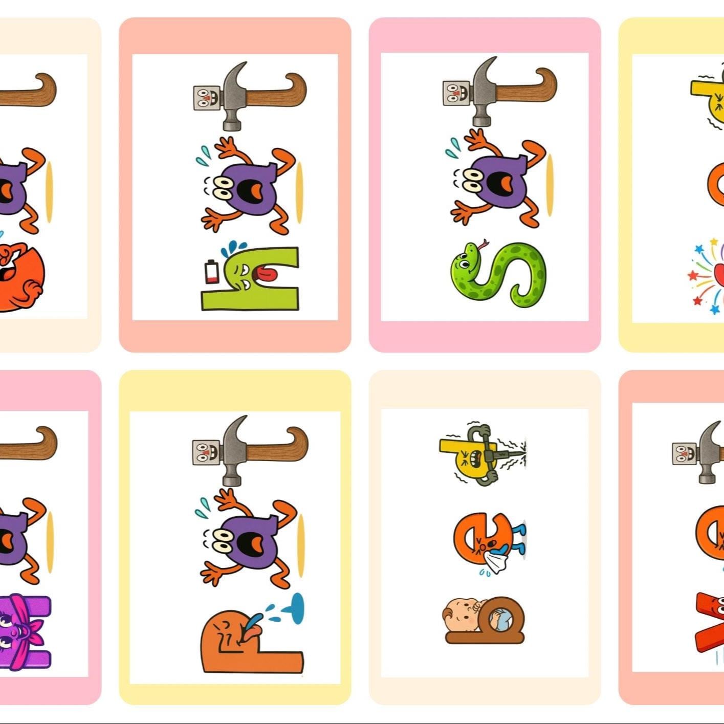 See the Sound! Phonics Flashcards Bundle 88 Cards: Alphabet Cards, CVC ...