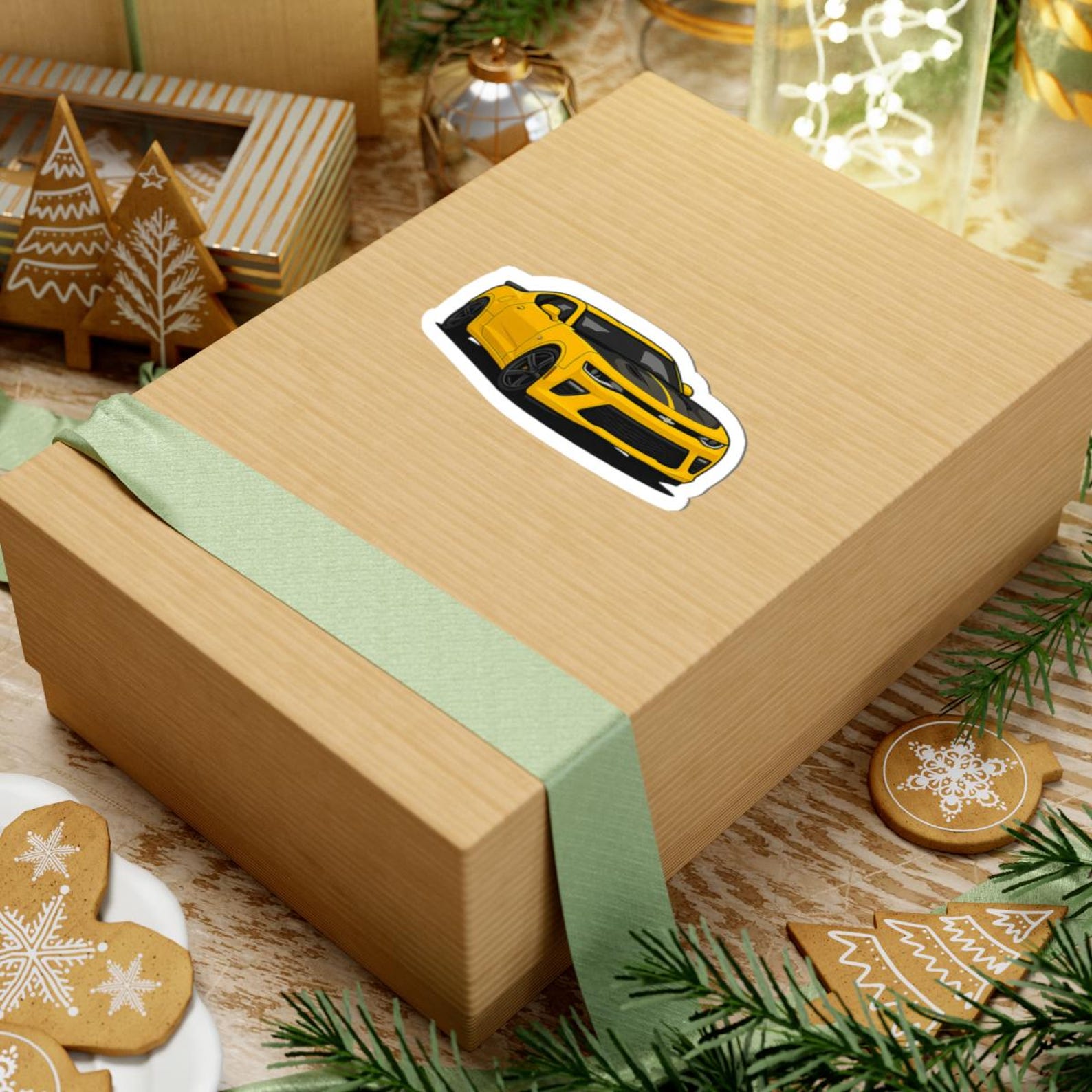 Yellow Chevrolet Camaro Sticker | Muscle Car Vinyl Decal, Performance ...
