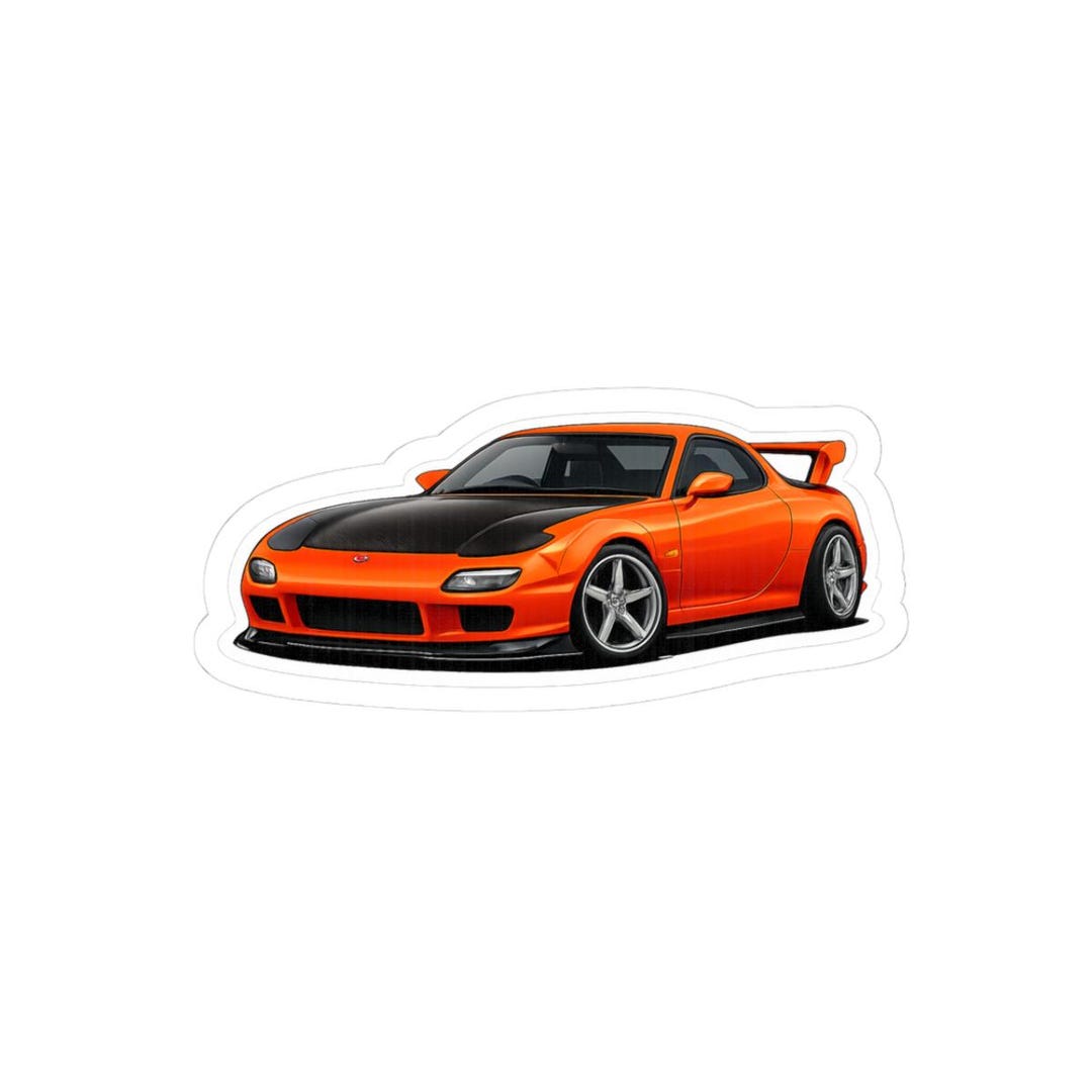 Mazda RX-7 FD Illustration Kiss-cut Sticker | JDM Car Decal, Rotary ...