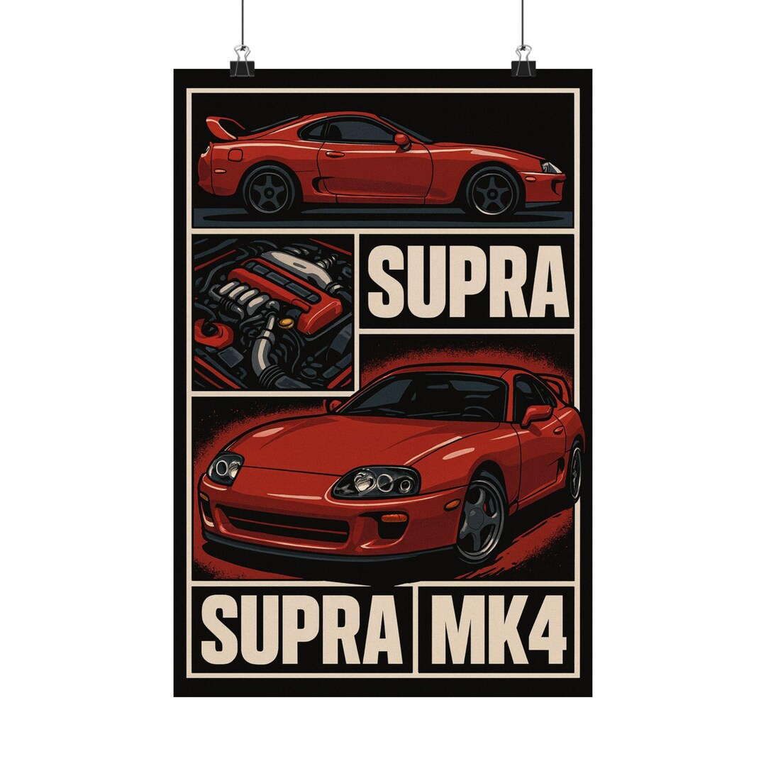Toyota Supra MK4 Poster | JDM Car Wall Art, Sports Car Print - Etsy