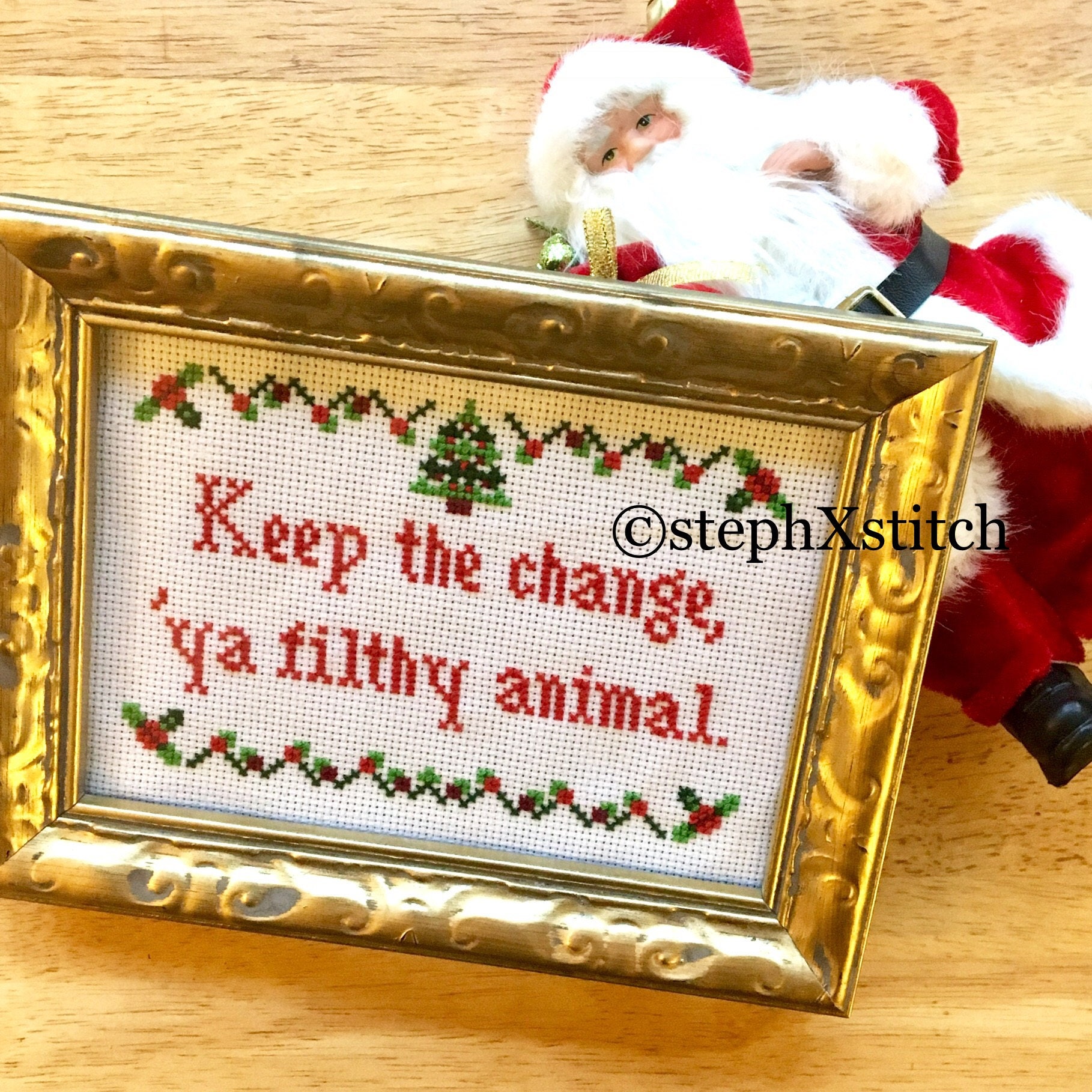 PATTERN Christmas Keep the Change Ya Filthy Animal Home Alone Cross ...
