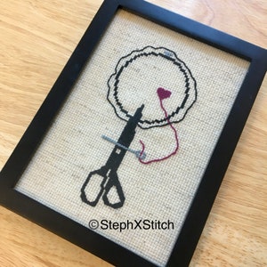 Female Symbol Crafter Feminist Cross Stitch Finished Framed Xstitch ...