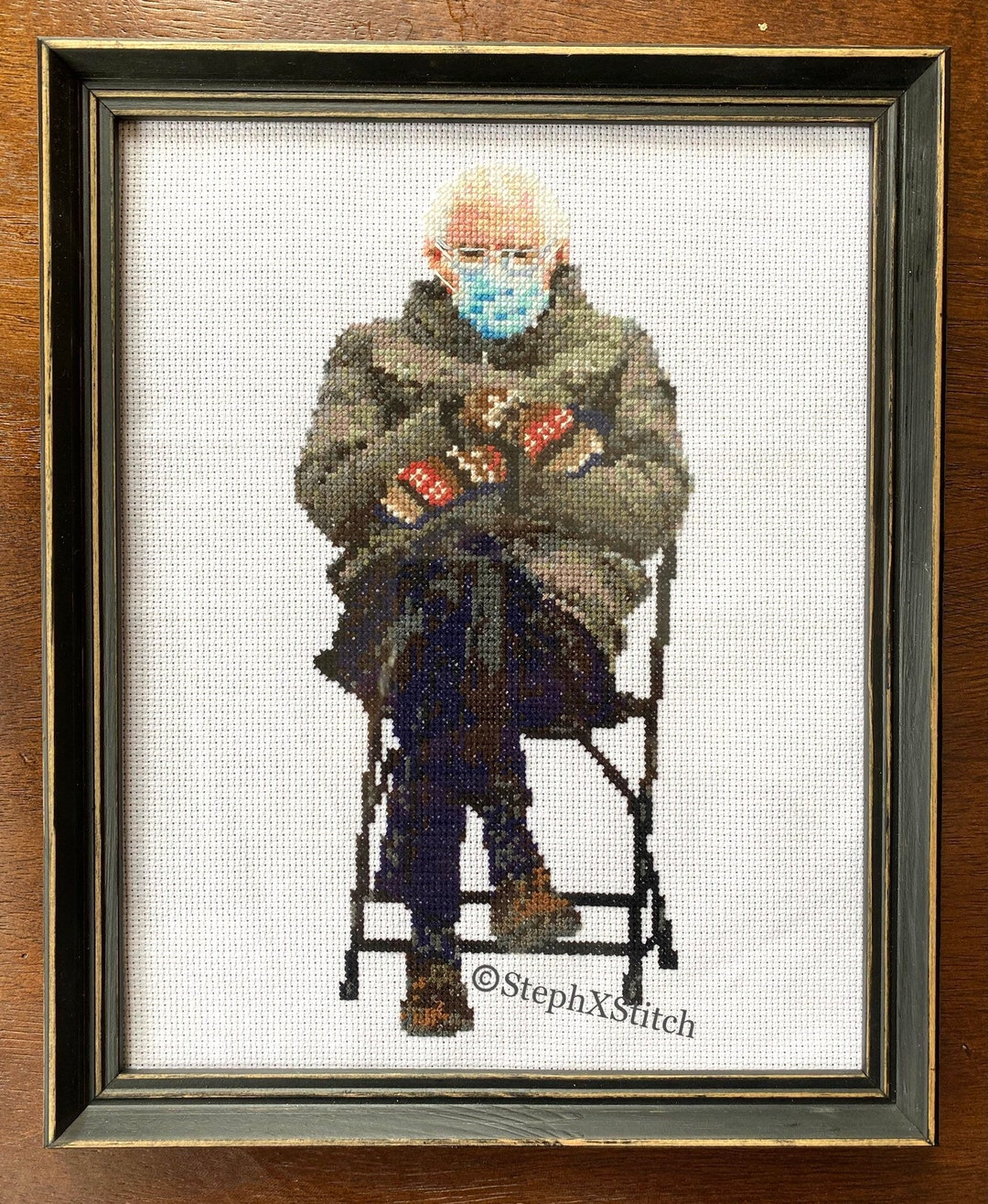 PATTERN Bernie Meme Cross Stitch Bernie Sanders Chair Biden ...
