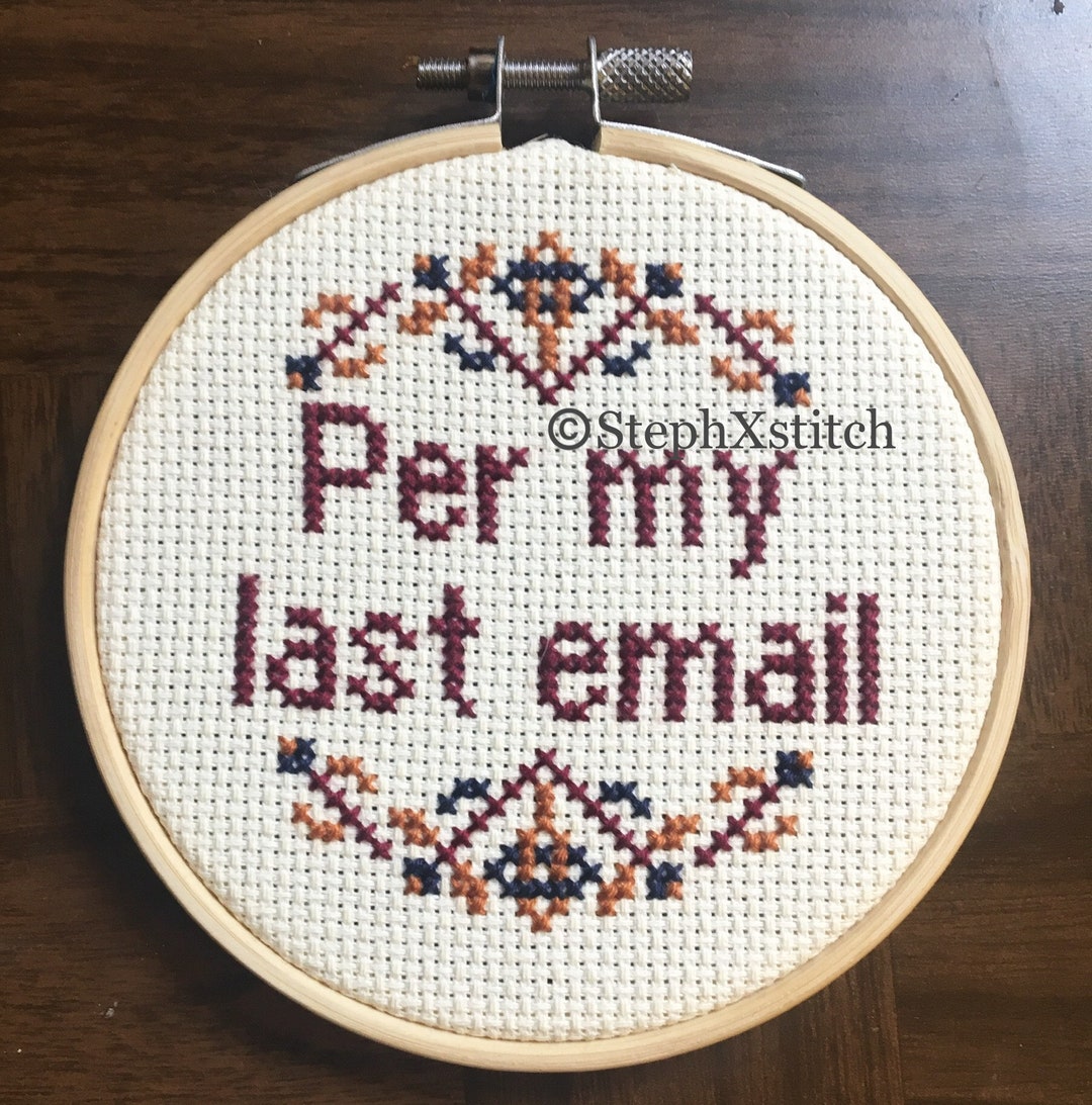 PATTERN per My Last Email Cross Stitch Pattern Instant Download PDF ...