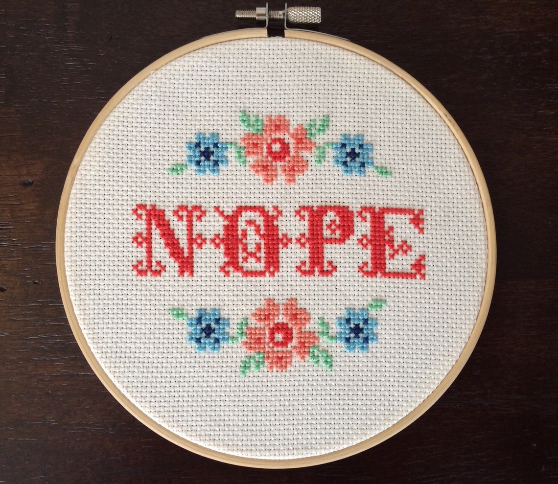 PATTERN Nope Subversive Funny Cross Stitch Instant Download - Etsy