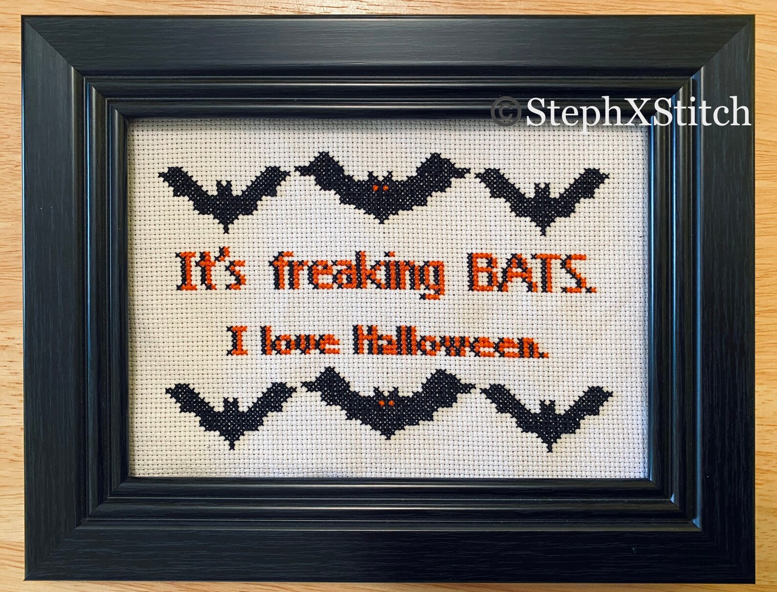 PATTERN It's Freaking Bats I Love Halloween Subversive Meme Cross ...