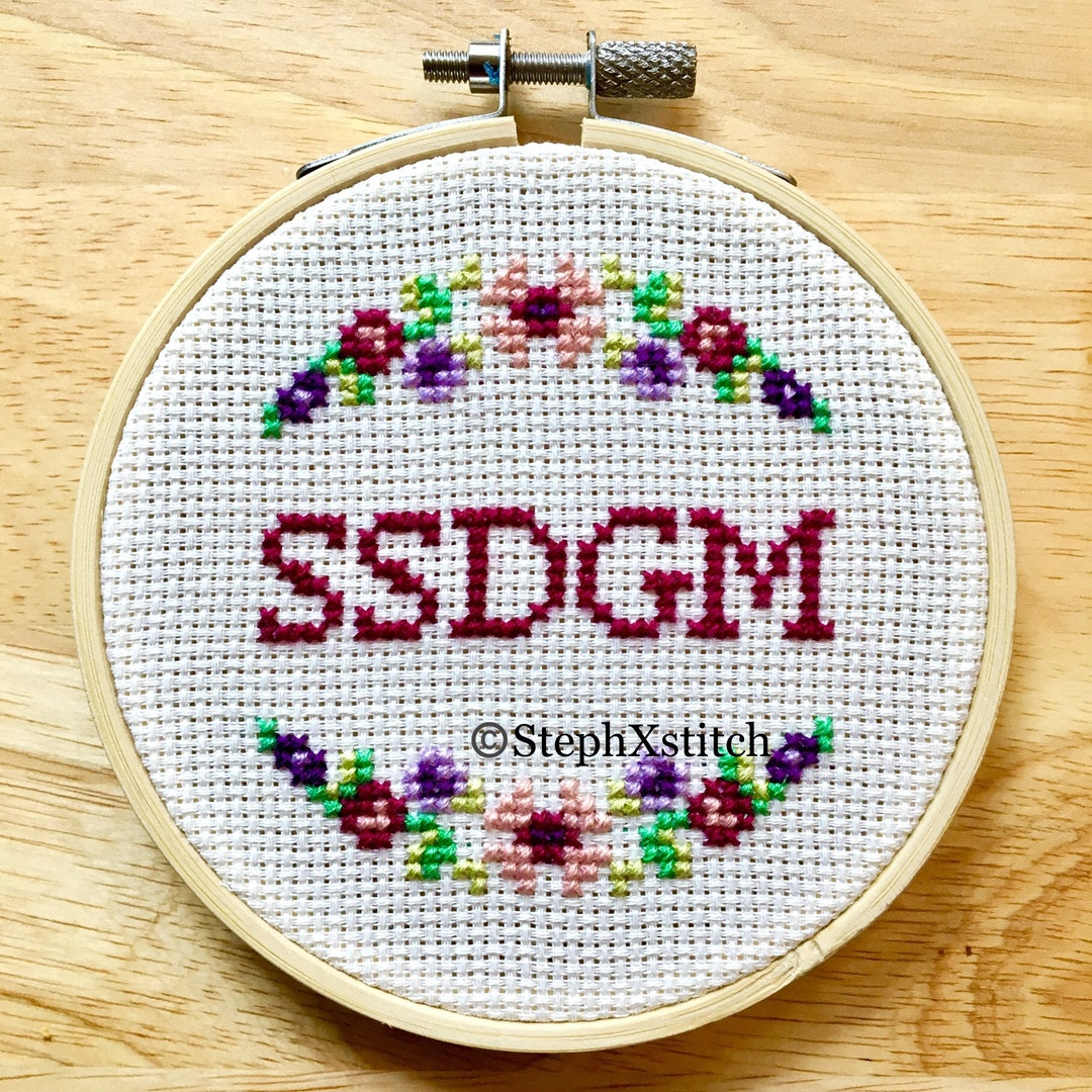 PATTERN SSDGM Xstitch Funny Murderino Cross Stitch Floral Border ...