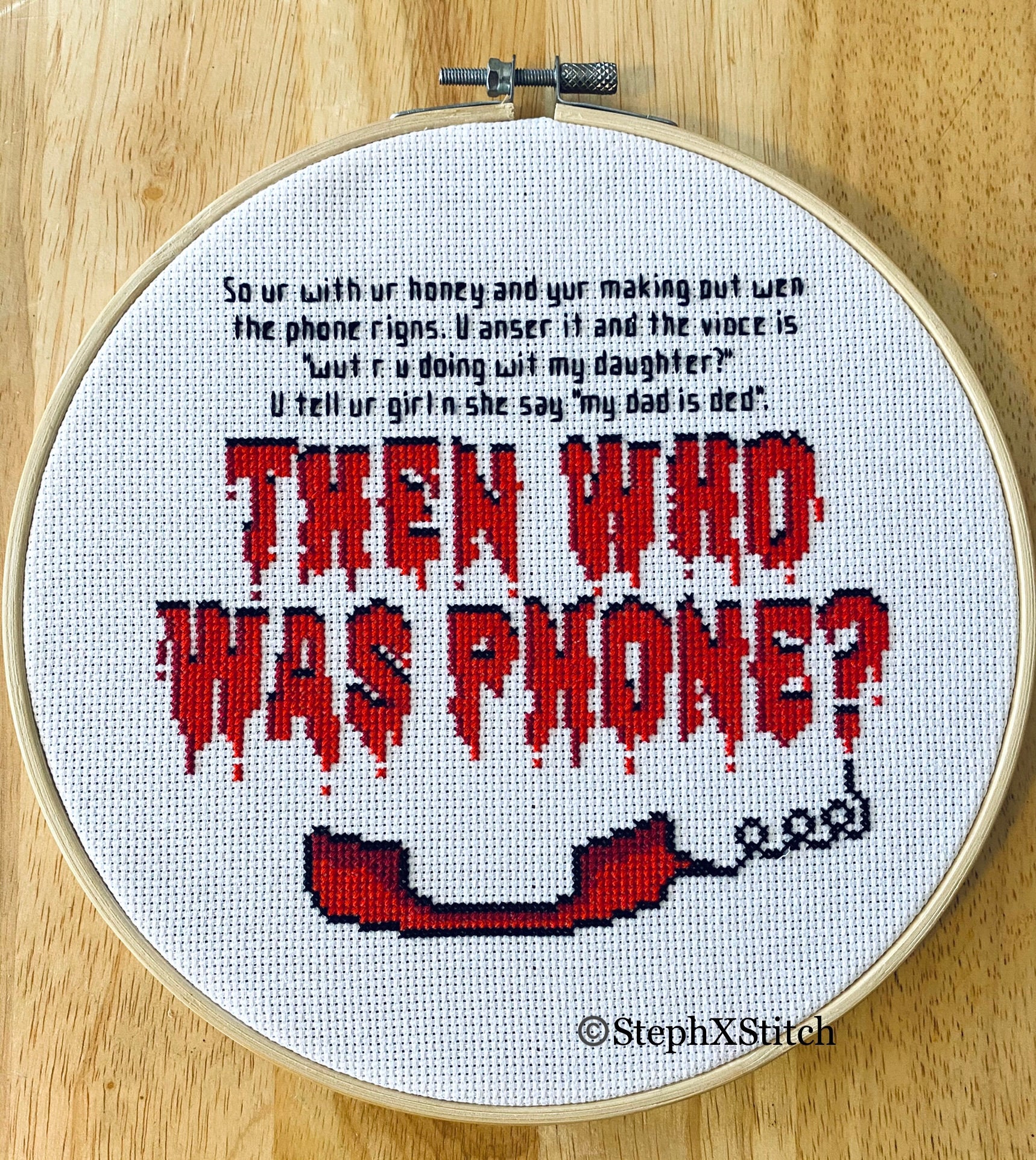 Cross Stitch Pattern Then Who Was Phone Creepypasta LPOTL Meme | Etsy
