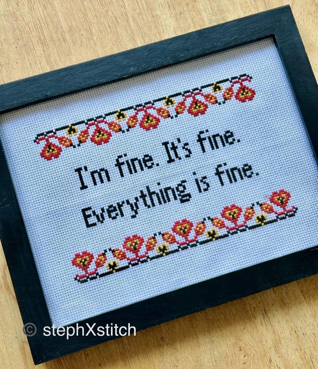 I'm Fine It's Fine Everything is Fine Cross-stitch Pattern Subversive ...