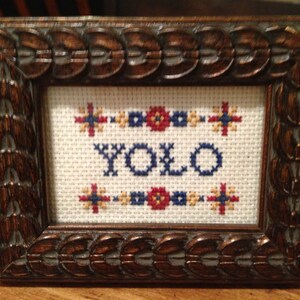 Mini-pattern YOLO Mini Cross Stitch Art - Etsy
