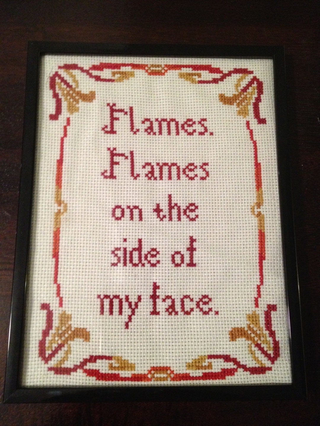 PATTERN Instant Download Flames. Flames on the Side of My Face Cross ...