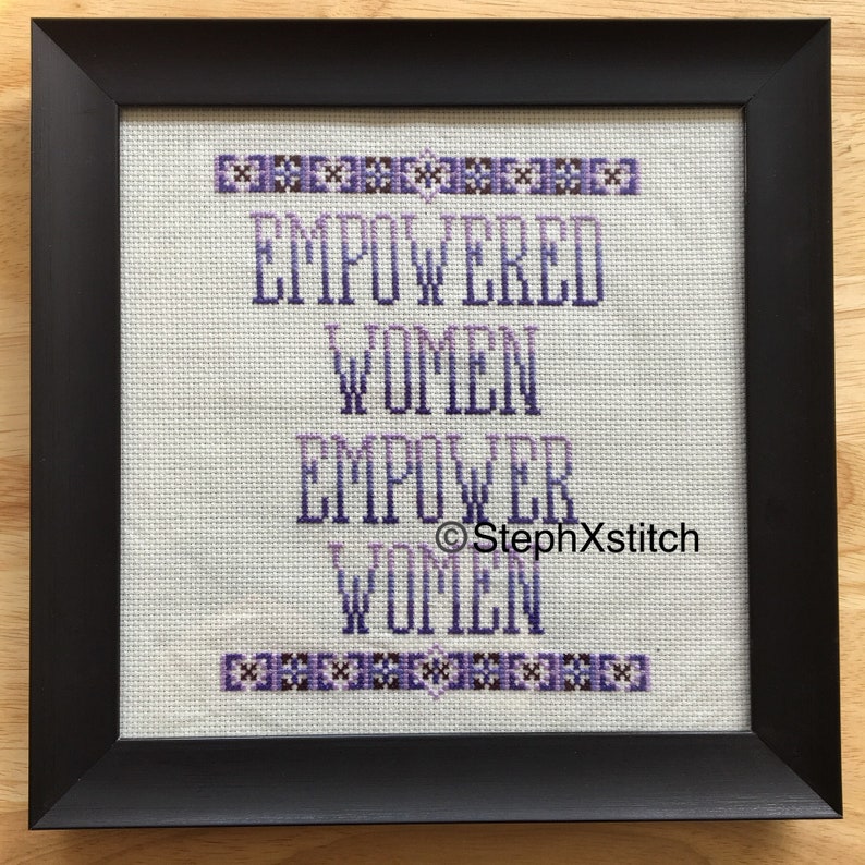 PATTERN Feminist Cross Stitch Pattern Empowered Women Empower | Etsy