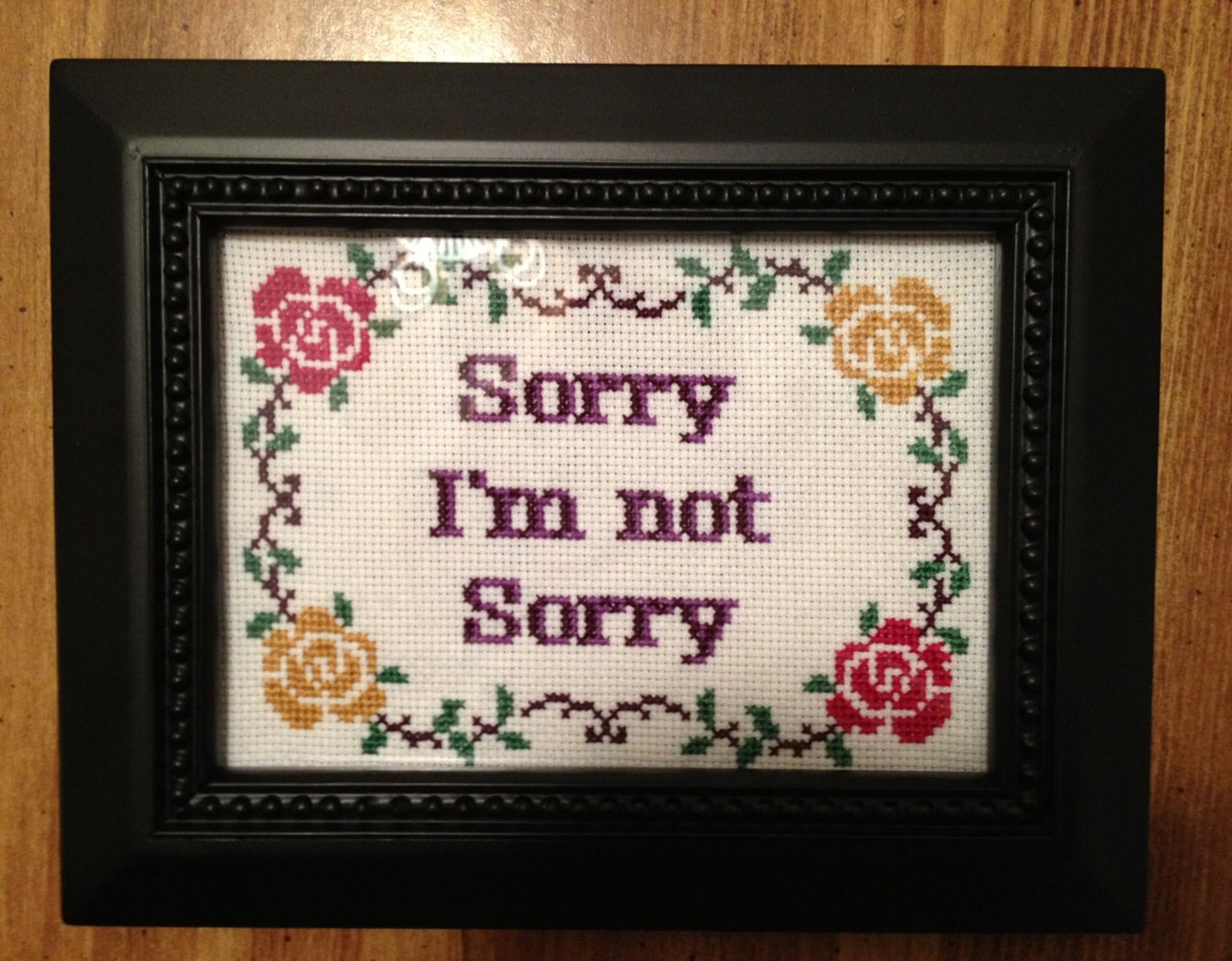 PATTERN Sorry I'm Not Sorry Cross Stitch Floral Subversive - Etsy