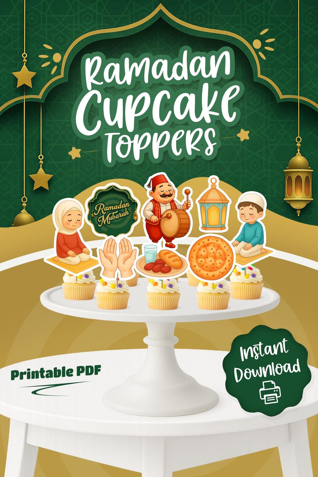 Ramadan Cupcake Toppers, Islamic Party Decor (instant Download) - Etsy