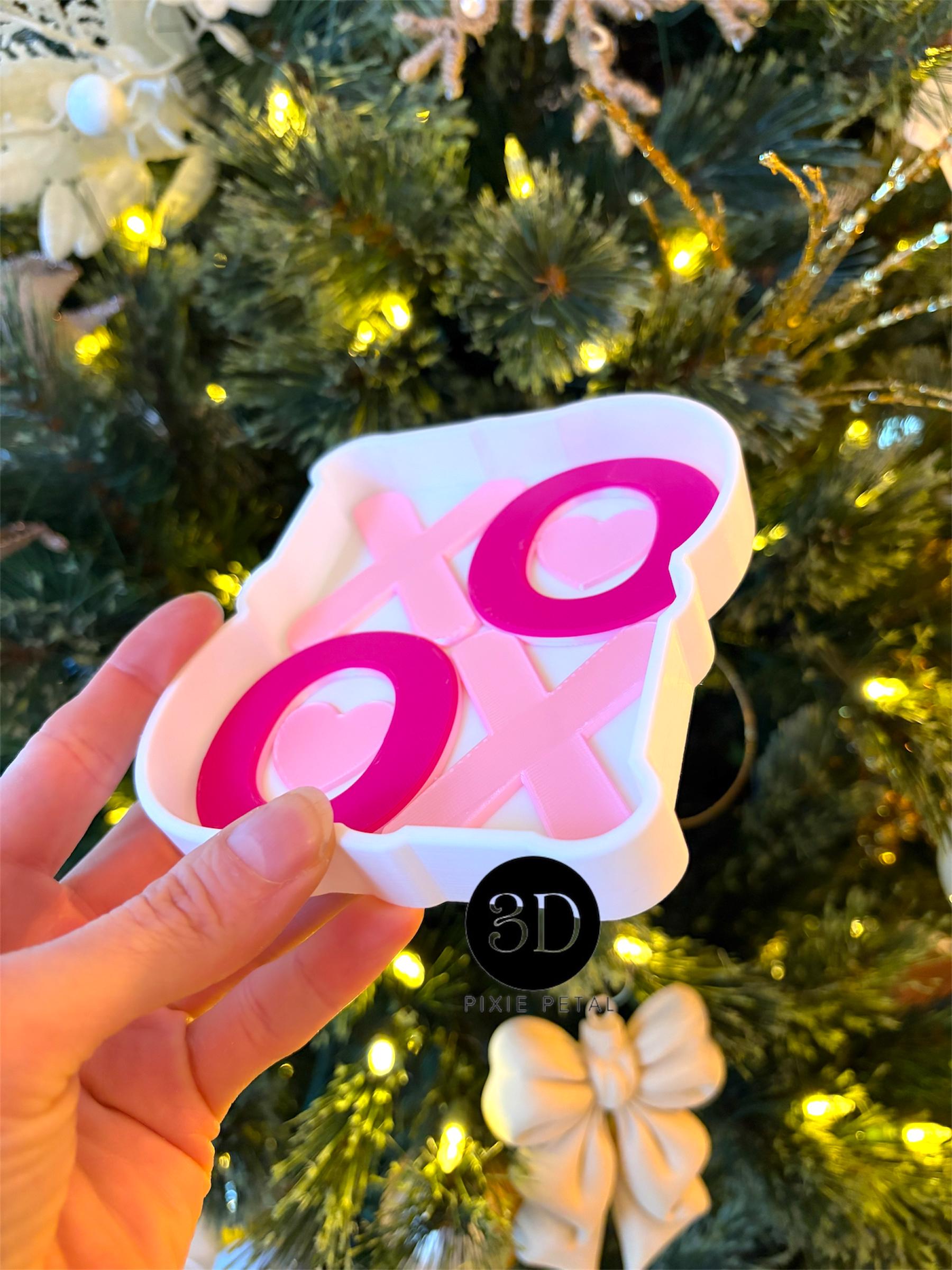 Valentine's XOXO Desk Set, 3D Printed Trinket Tray, Phone Stand, Gem ...