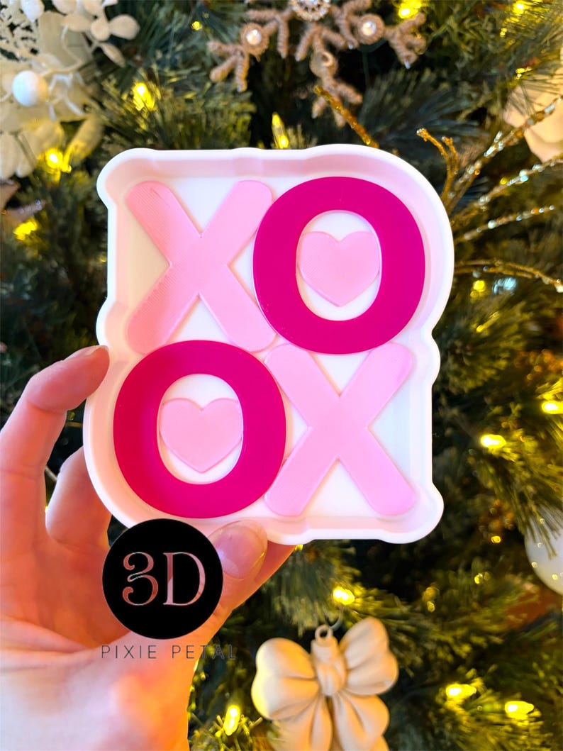Valentine's XOXO Desk Set, 3D Printed Trinket Tray, Phone Stand, Gem ...